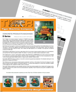 D-Series Concrete Products Machine - Tiger InternationalTiger International